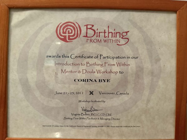 Corina Bye Birth and Postpartum Doula Profile