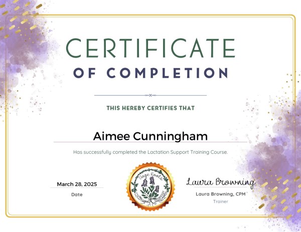Aimee Cunningham Birth and Postpartum Doula Profile