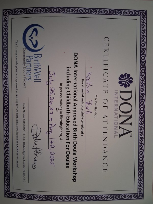 Kaitlyn Bell Birth Doula Profile