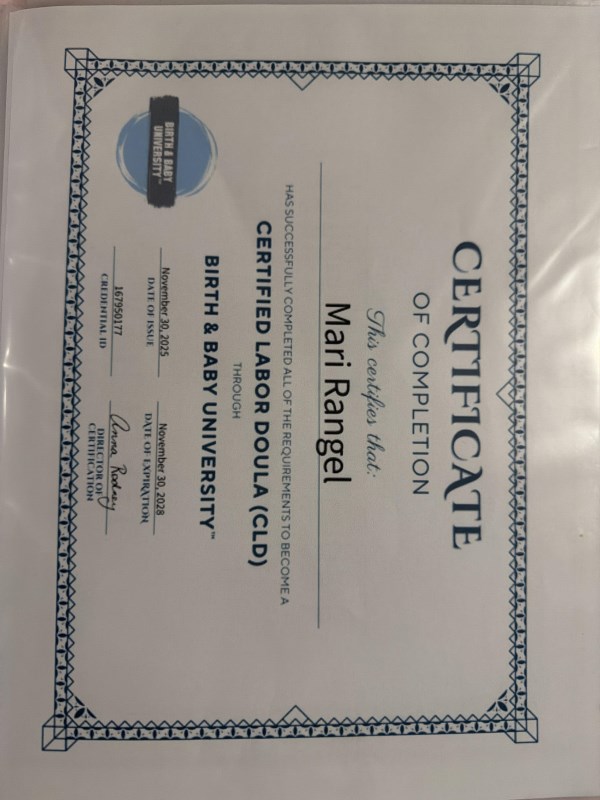 Mari Rangel Birth and Postpartum Doula Profile