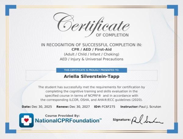 Ariella Silverstein-Tapp Birth and Postpartum Doula Profile