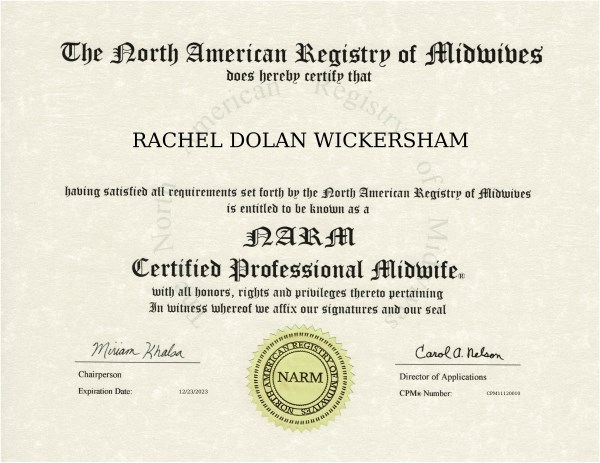 Rachel Dolan Wickersham, MSN, RN, CPM, LM, CD, LCCE, CLS Birth and ...